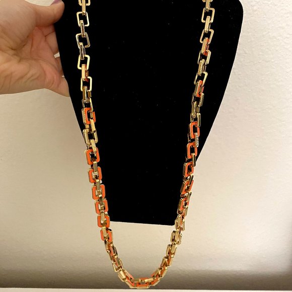 Jewelry | Metal Orangegold Chainlinked Necklace | Poshmark
